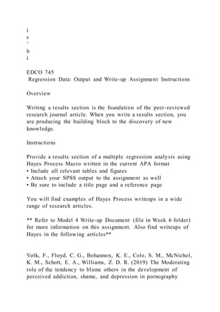 EDCO 745Regression Data Output And Writeup Grading RubricCrit | DOCX