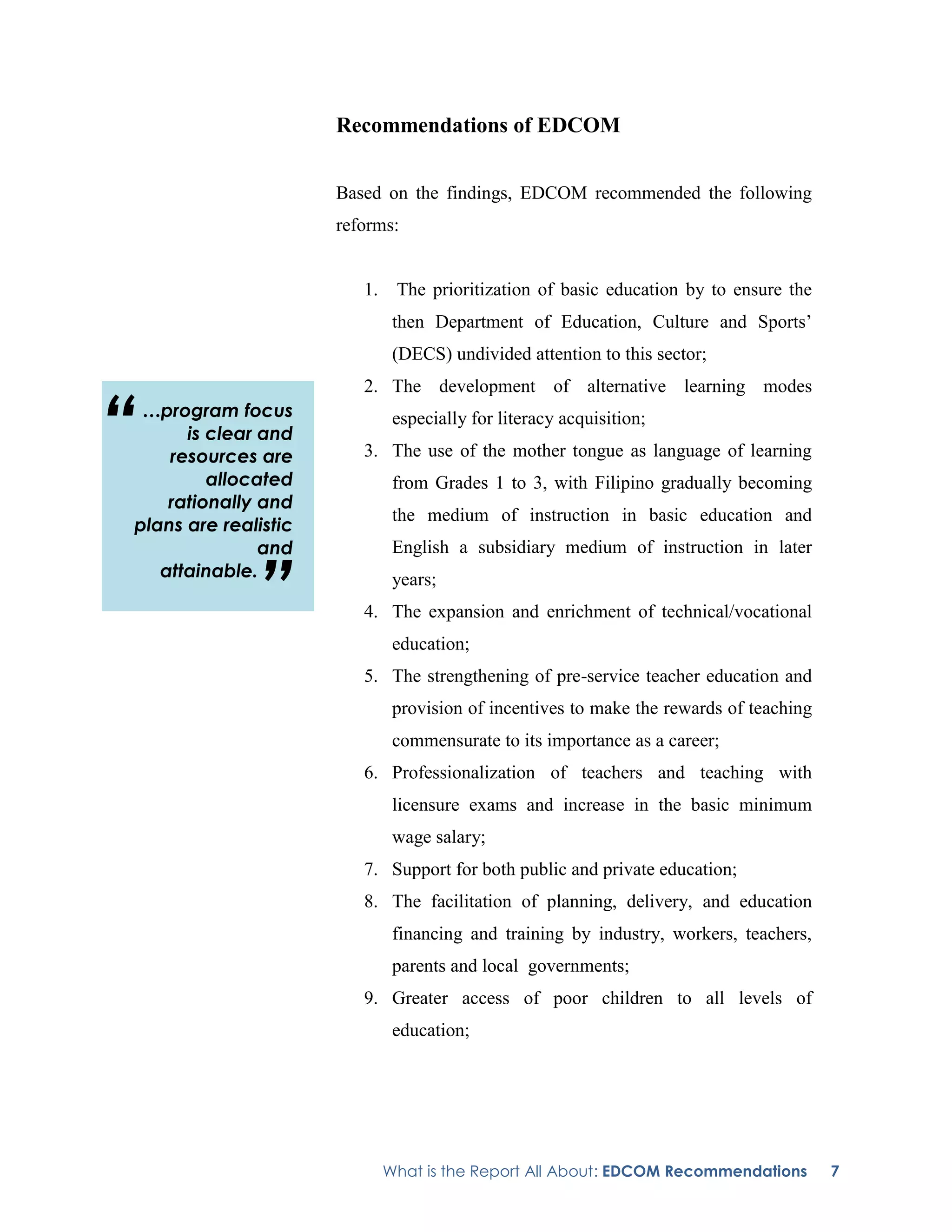 EDCOM Report of 1991 | PDF