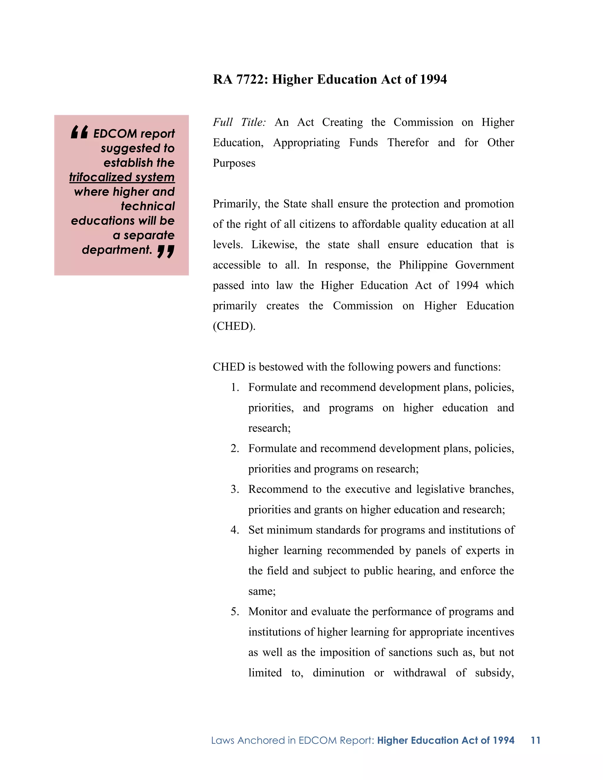 EDCOM Report of 1991 | PDF