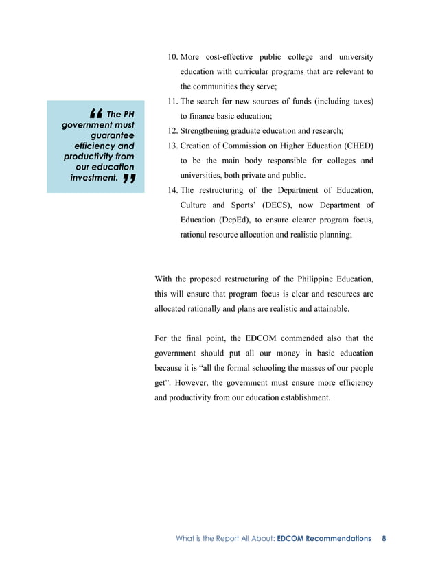 EDCOM Report of 1991 | PDF