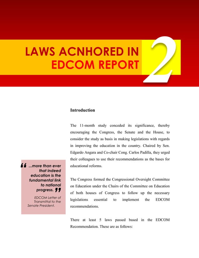 EDCOM Report of 1991 | PDF