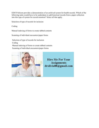 EDCO Solcom provides a demonstration of an archived system for health.docx