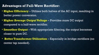 Power point presentation on Full wave rectifiers | PPTX