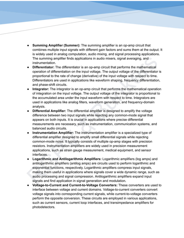 EDC Unit-4 Operational Amplifiers (Op-Amps) | RGPV De Bunkers | PDF