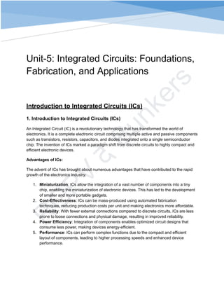 EDC Unit-5 Introduction to Integrated Circuits (ICs) | RGPV De Bunkers ...