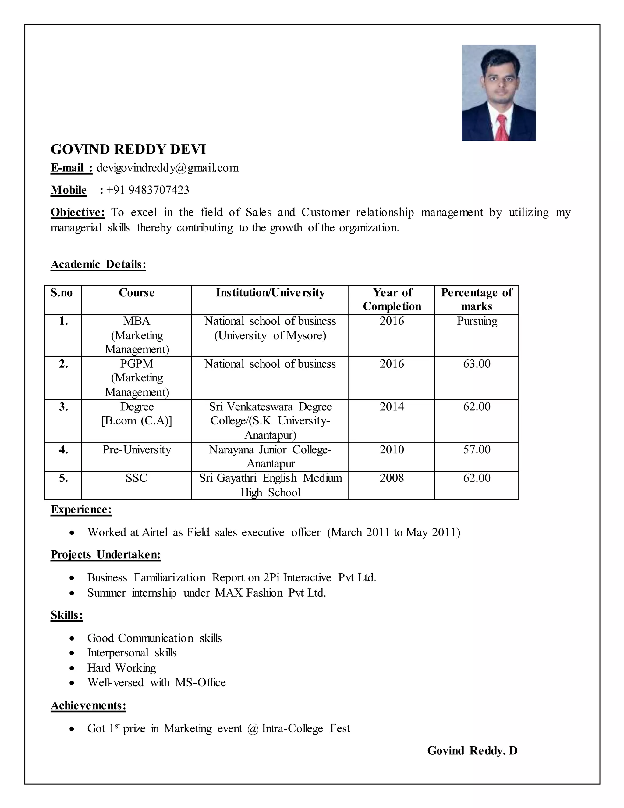 Govind Resume | PDF