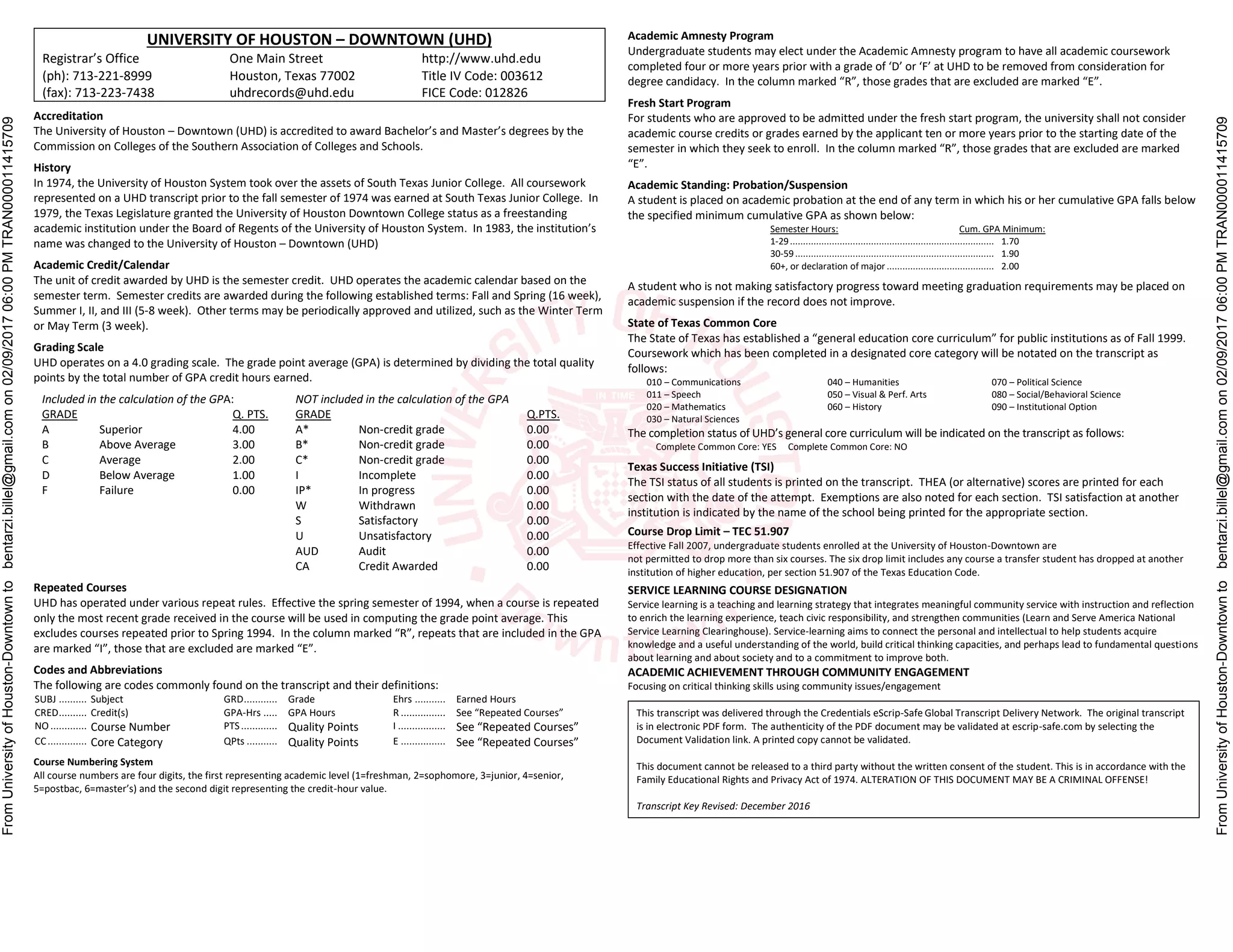UHD Transcript | PDF