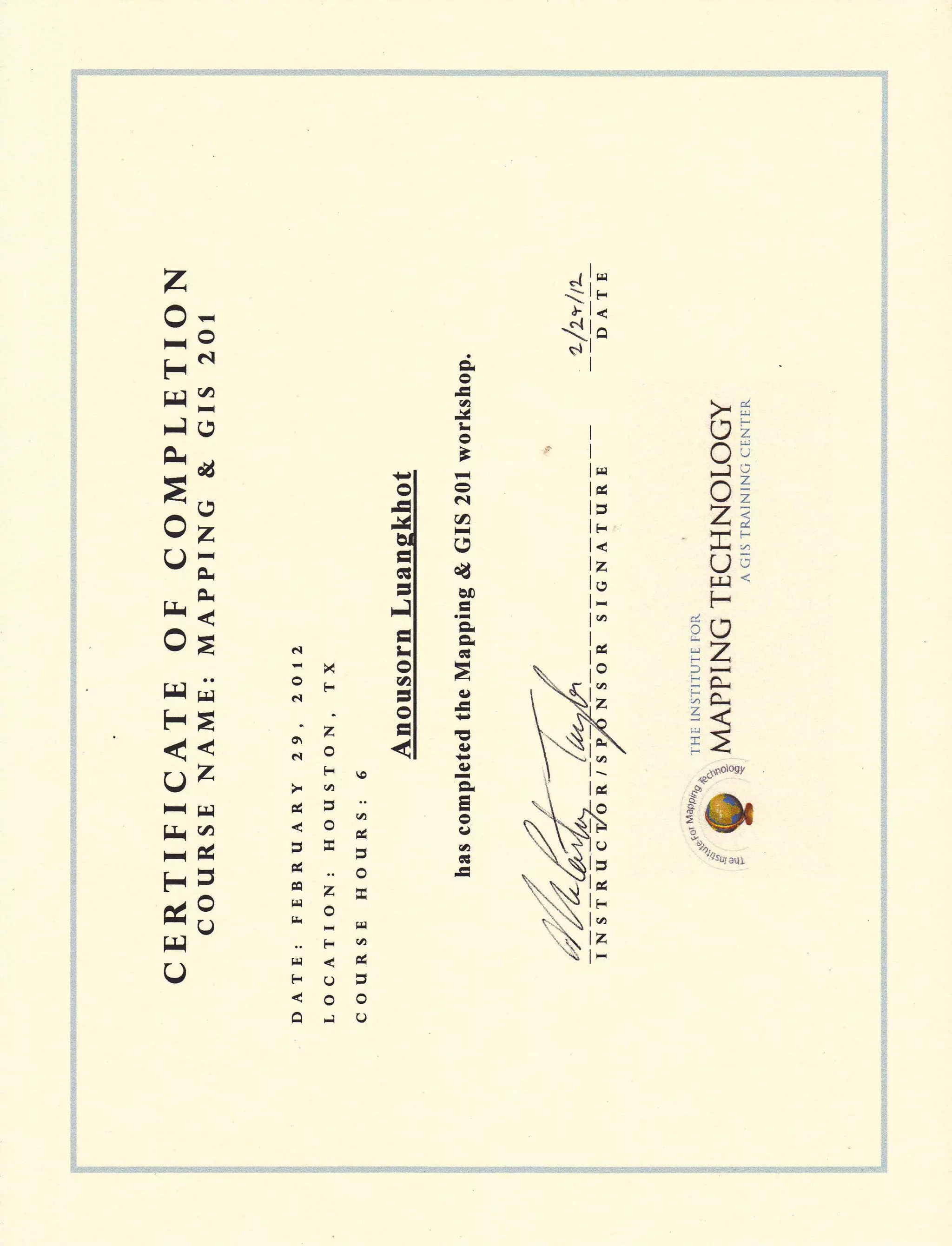 Mapping and GIS 201 Certificate | PDF