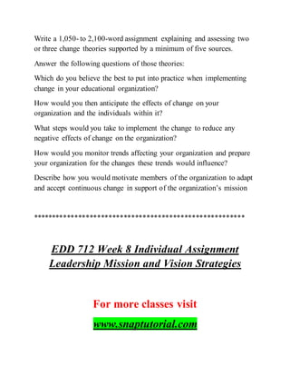 Edd 712 Success Begins - snaptutorial.com