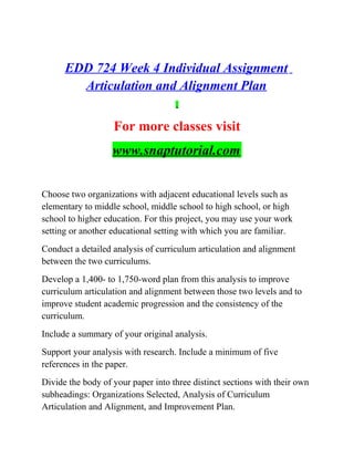 Edd 724 Enthusiastic Study / snaptutorial.com