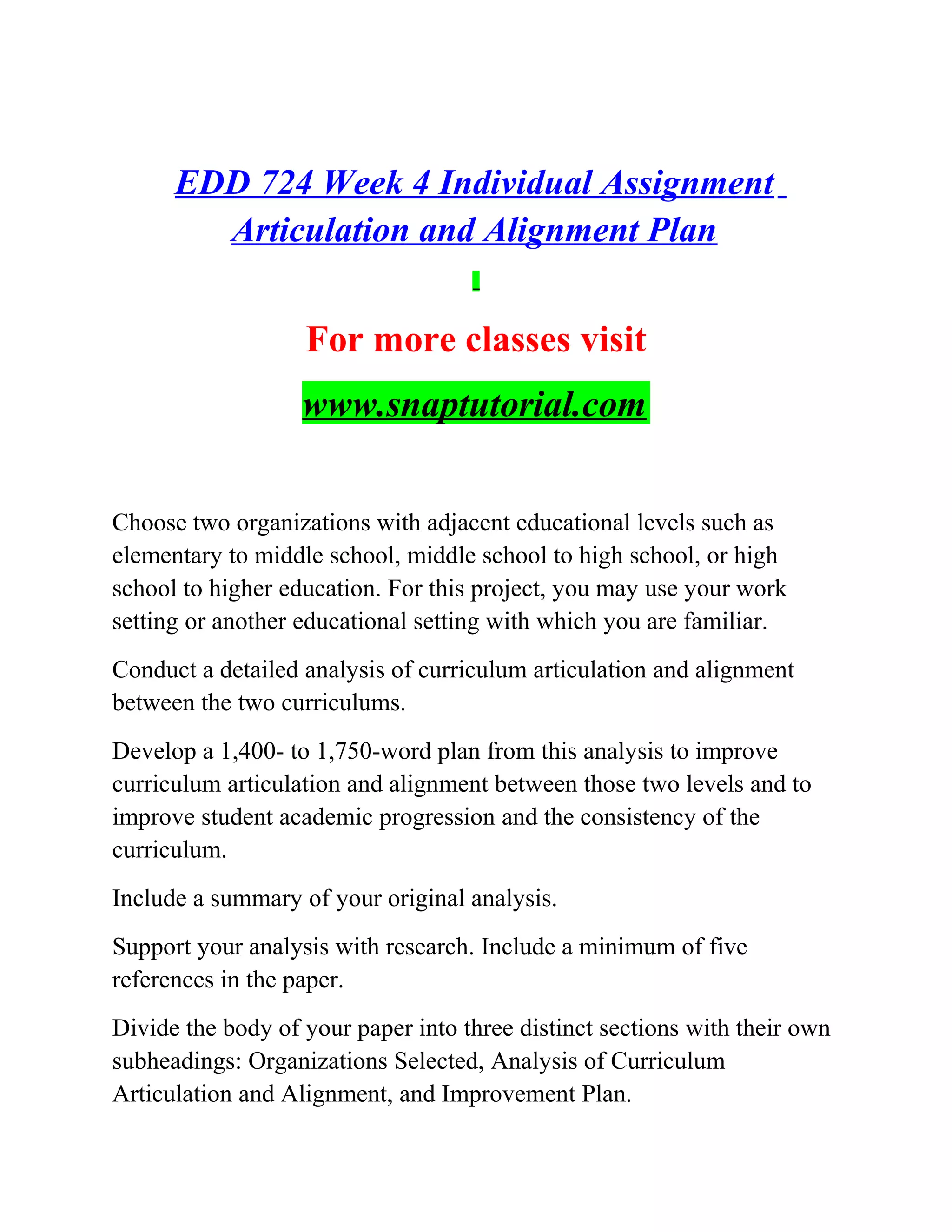 Edd 724 Massive Success / snaptutorial.com