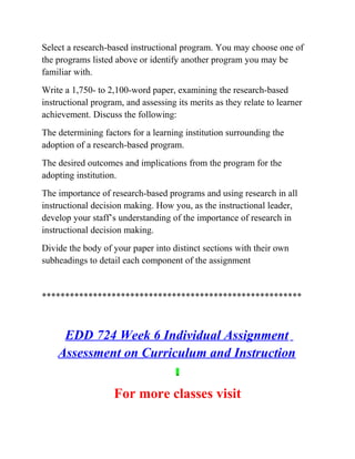 Edd 724 Massive Success / snaptutorial.com