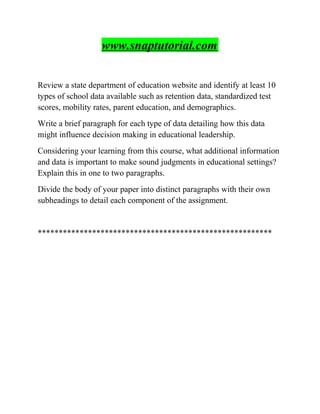 Edd 724 Massive Success / snaptutorial.com