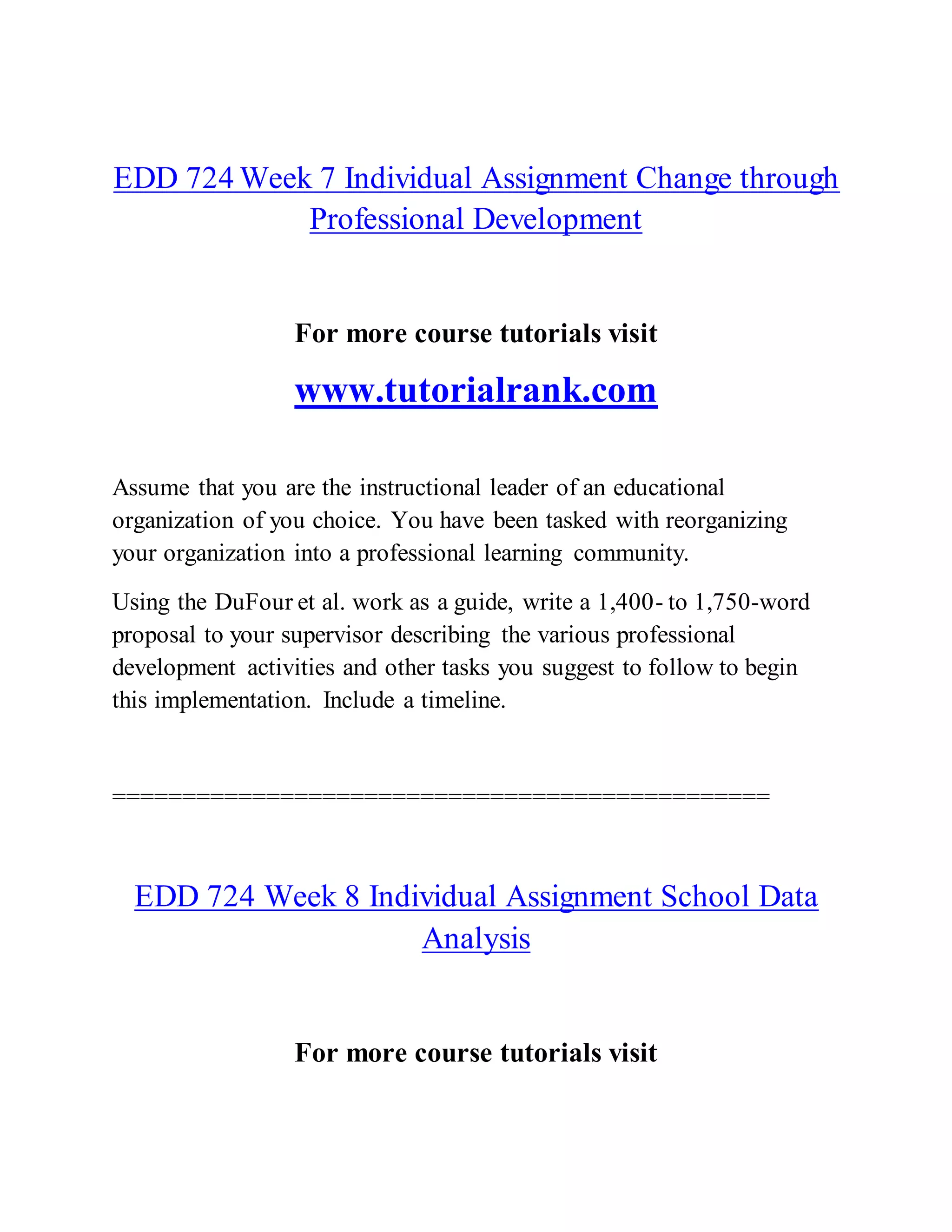 EDD 724 Effective Communication/tutorialrank.com
