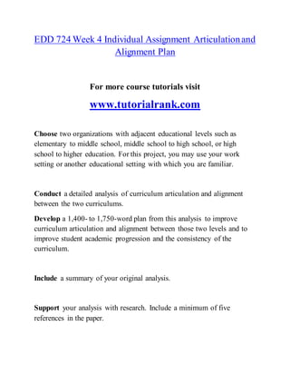 EDD 724 Effective Communication/tutorialrank.com