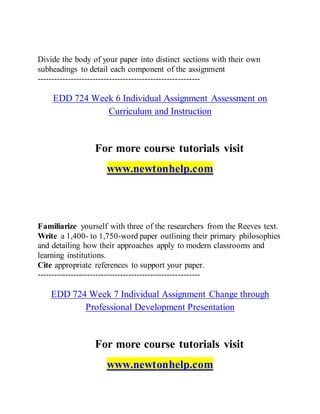 EDD 724 Success Begins /newtonhelp.com | PDF