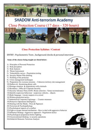 SHADOW Anti-Terrorism Academy CP content | PDF