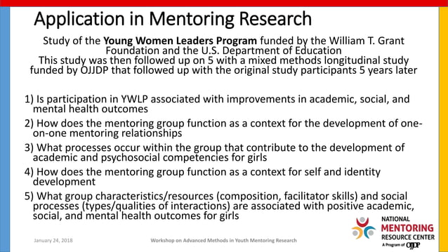 Mixed Methods as a Tool in Mentoring Research | PPTX
