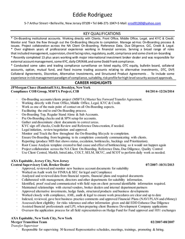 Eddie rodriguezresume | DOCX | Human Resources | Business