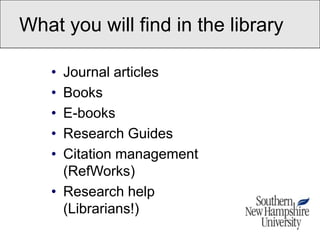 Introduction to Shapiro Library Resources | PPTX