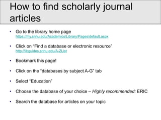 Introduction to Shapiro Library Resources | PPTX