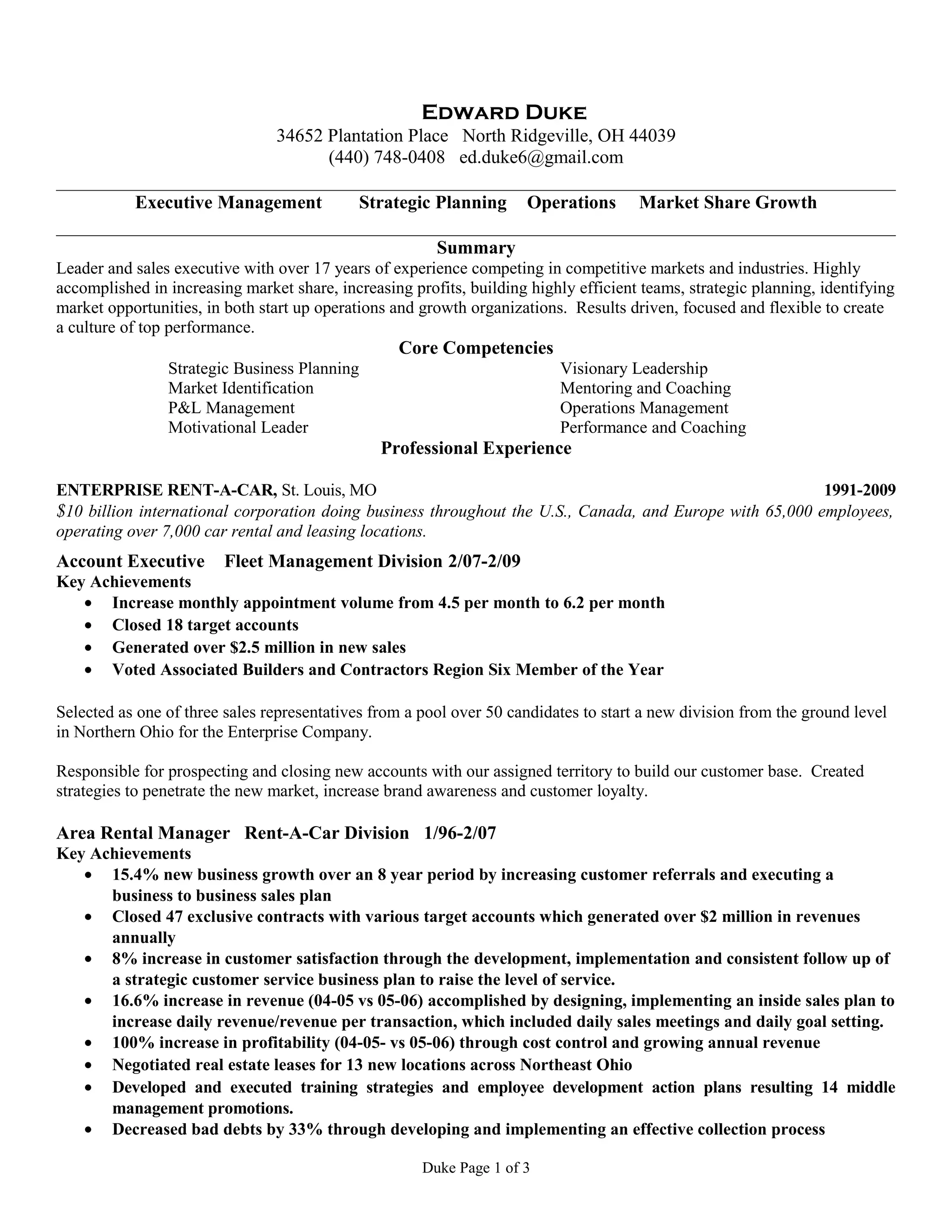 Ed Duke Resume | PDF