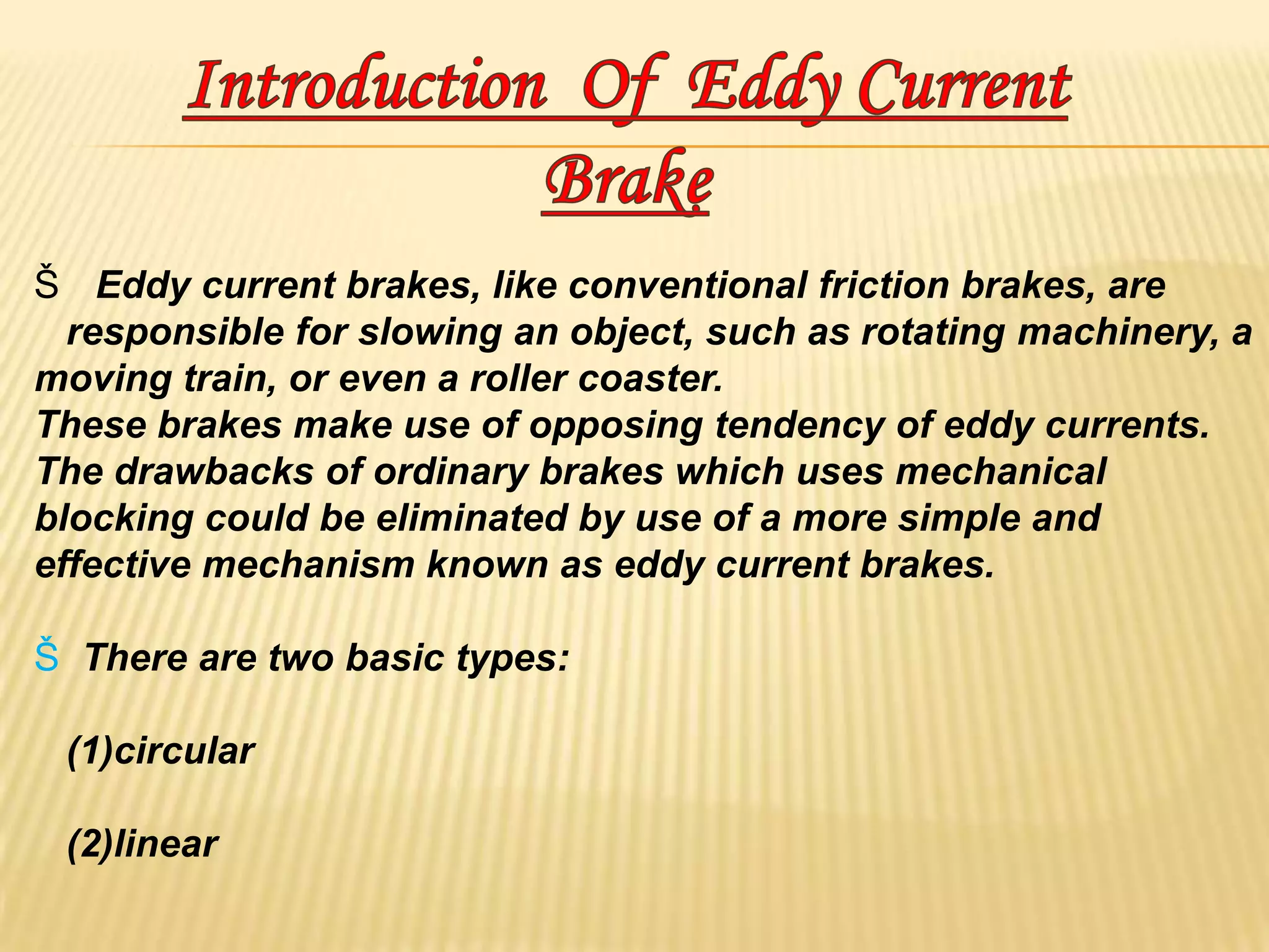 Eddy current brake | PPTX