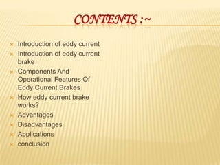 Eddy current brake | PPTX