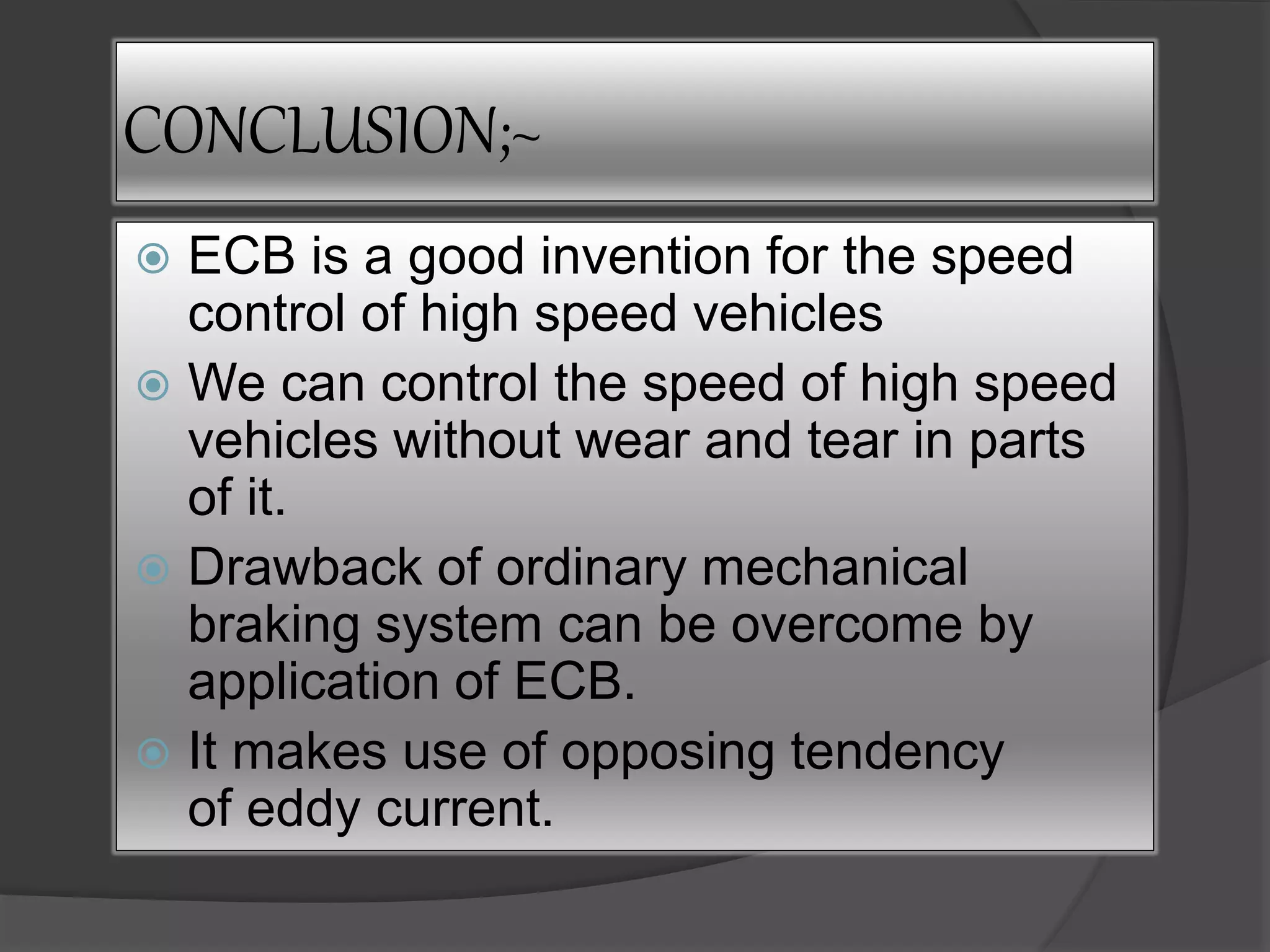 Eddy current brakes | PPTX
