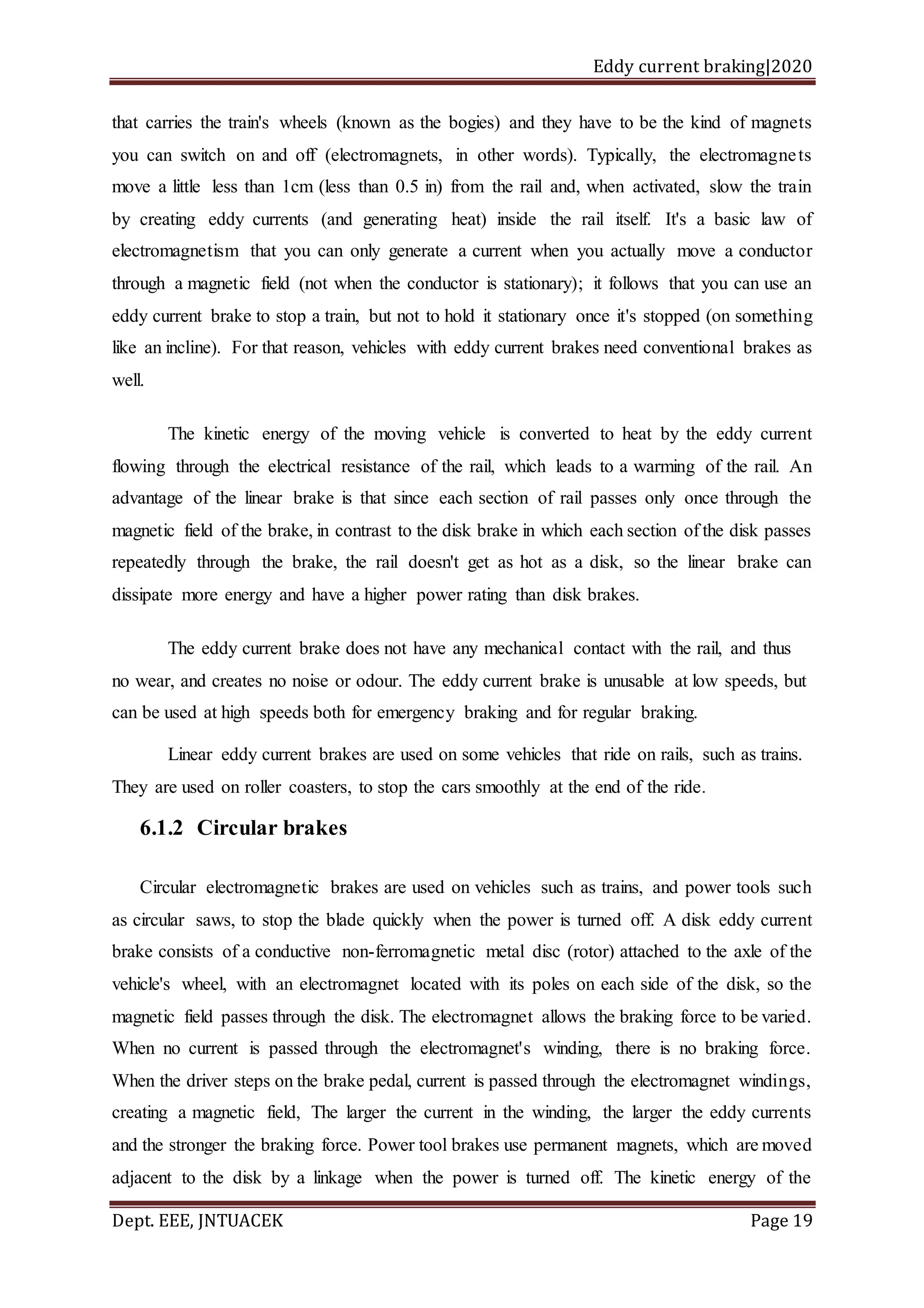 Eddy current braking documentation by Dilli Harsha | DOCX