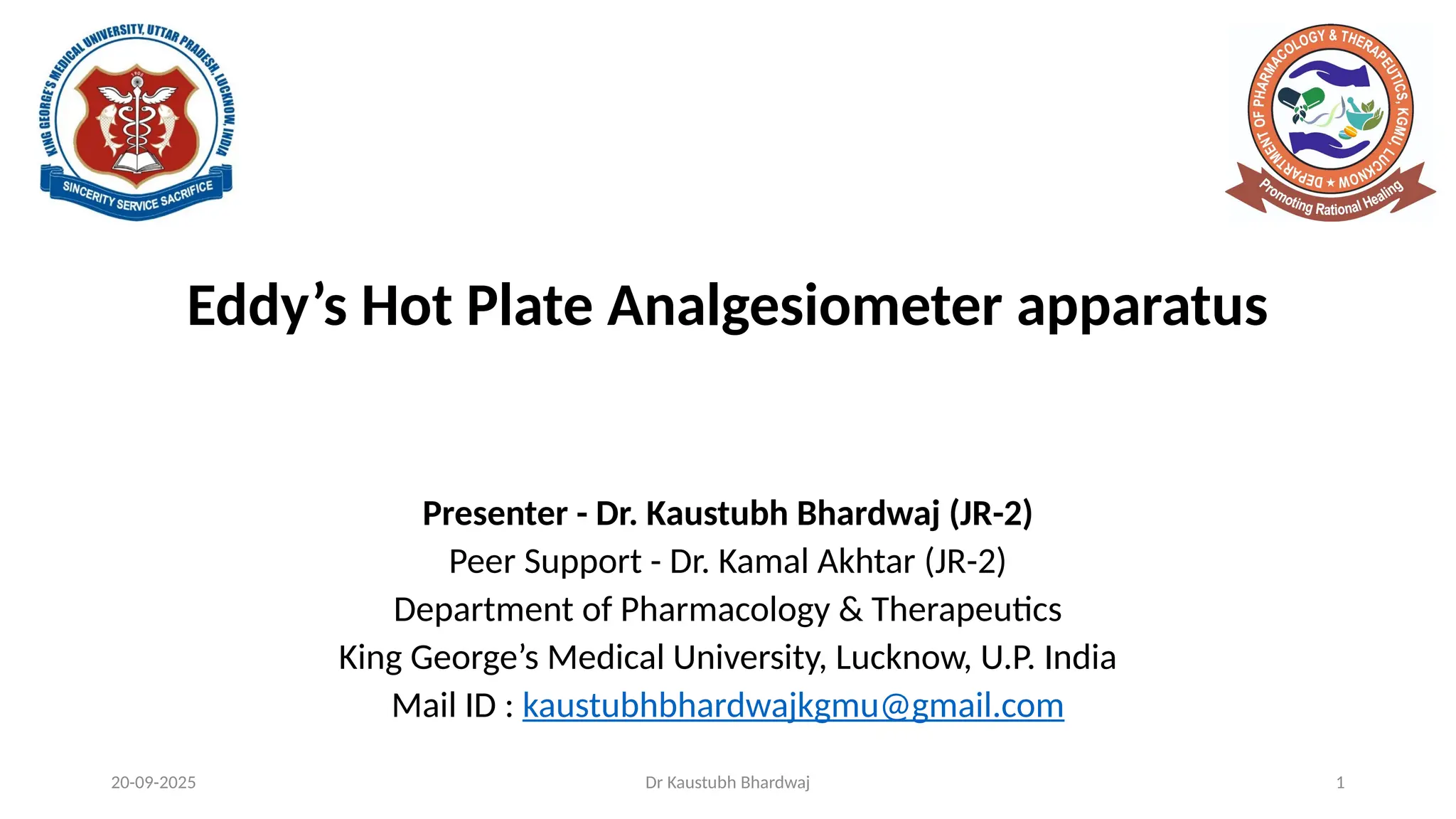 Eddy Hot Plate Analgesiometer - Standard Operating Procedure and ...