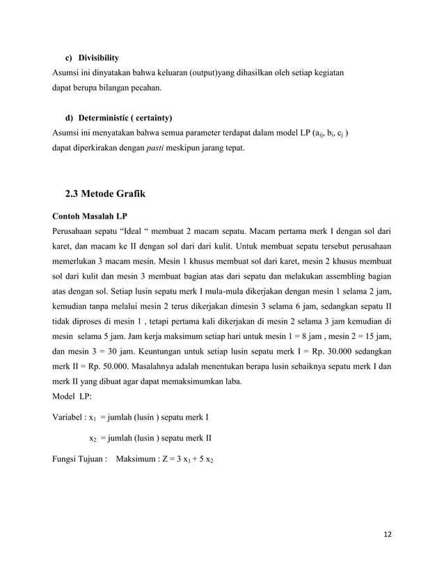 RANGKUMAN DASAR – DASAR OPERATIONS RESEARCH EDISI 2 SEBAGAI TUGAS MATA KULIAH RISET OPERASI | PDF