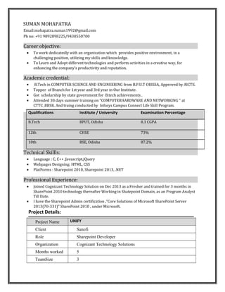 Resume_Suman_Mohapatra | PDF
