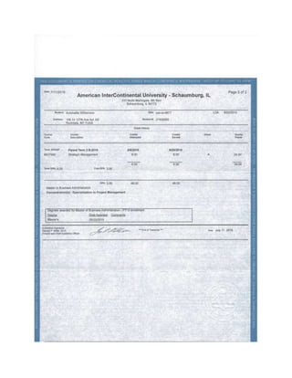 Master's Transcript | DOCX