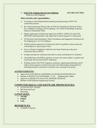 Electrical Engineer -Ehtasham Ibrahim- | PDF