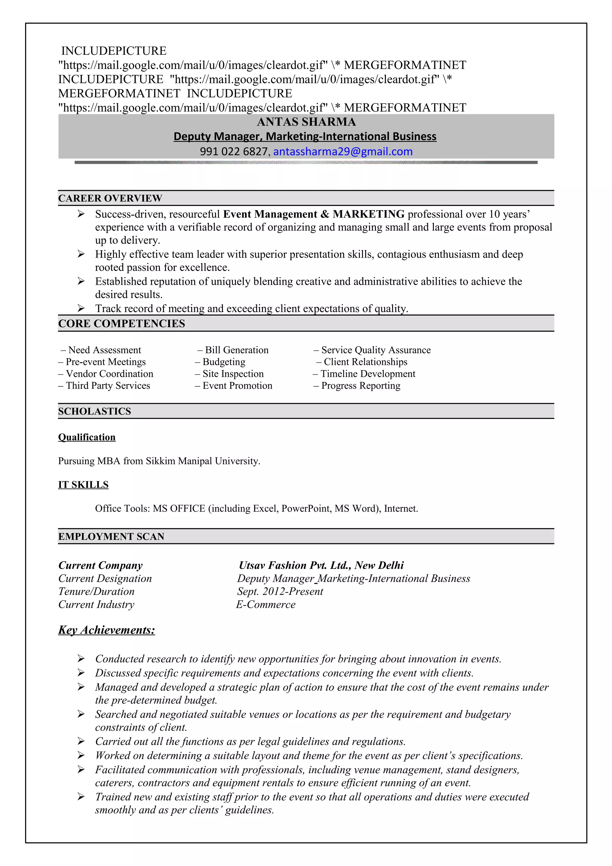 Antas Sharma CV | DOC