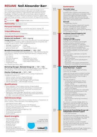 RESUME Neil Alexander Barr - Director with Extensive Corporate ...