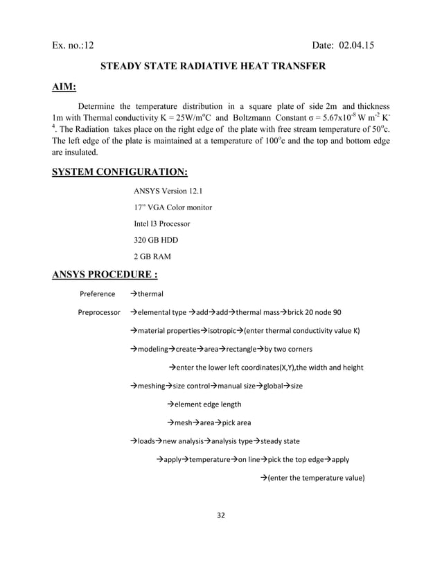 ED7211 ANSYS lab_manual | PDF | Physics | Science