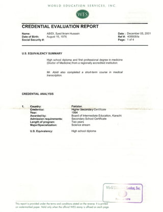 MBBS-Credential Evaluation-WES | PDF