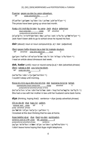 [E], [de], [den] morphemes and postpositions in turkish signed | PDF
