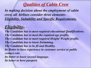 Aviation presentation Cabin Crew | PPT