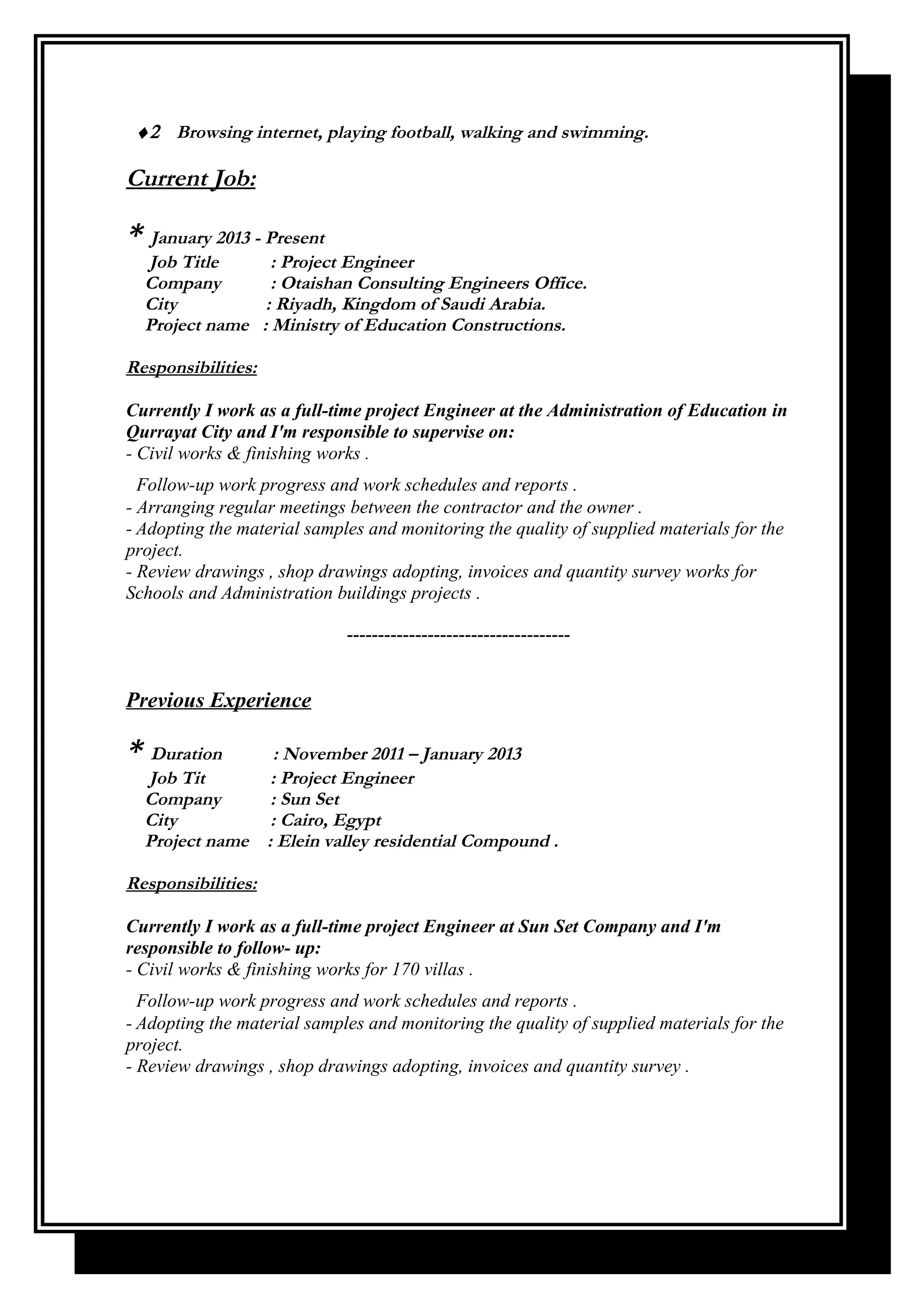 english cv for gulf | DOC