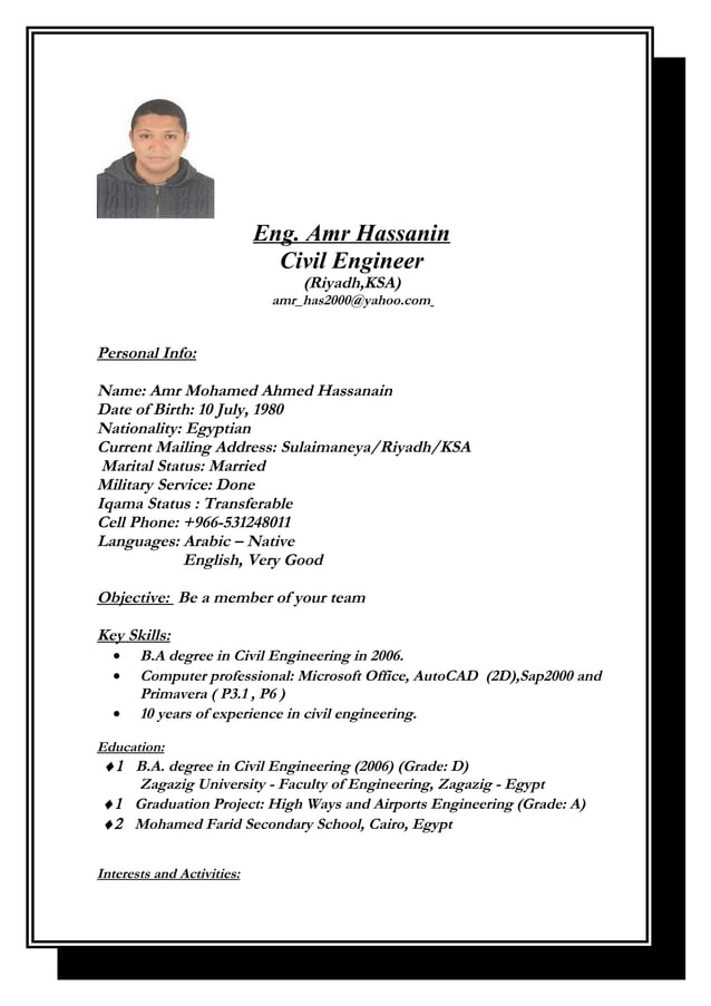 english cv for gulf | DOC
