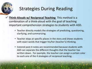 Presentation on Reading Strategies for Helping Students with Autism | PPTX