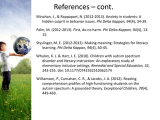 Presentation on Reading Strategies for Helping Students with Autism | PPTX