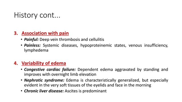 Approach to Pedal Edema (for undergraduates) | PPTX | Blood Disorders ...
