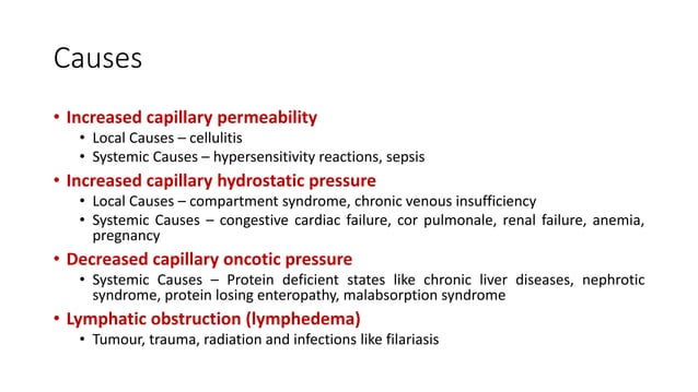 Approach to Pedal Edema (for undergraduates) | PPTX | Blood Disorders ...