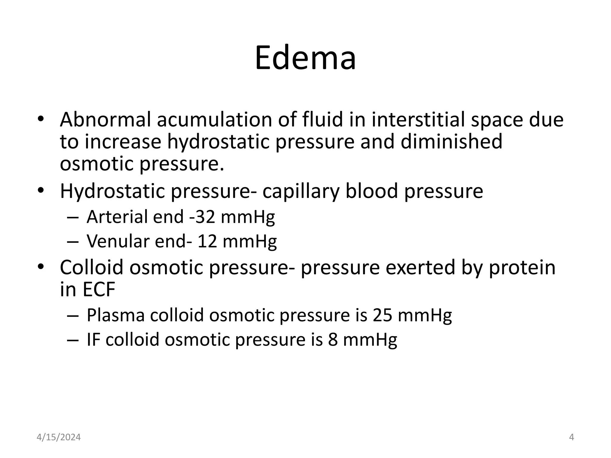edema and shock Definition, pathogenesis and morphology | PPTX
