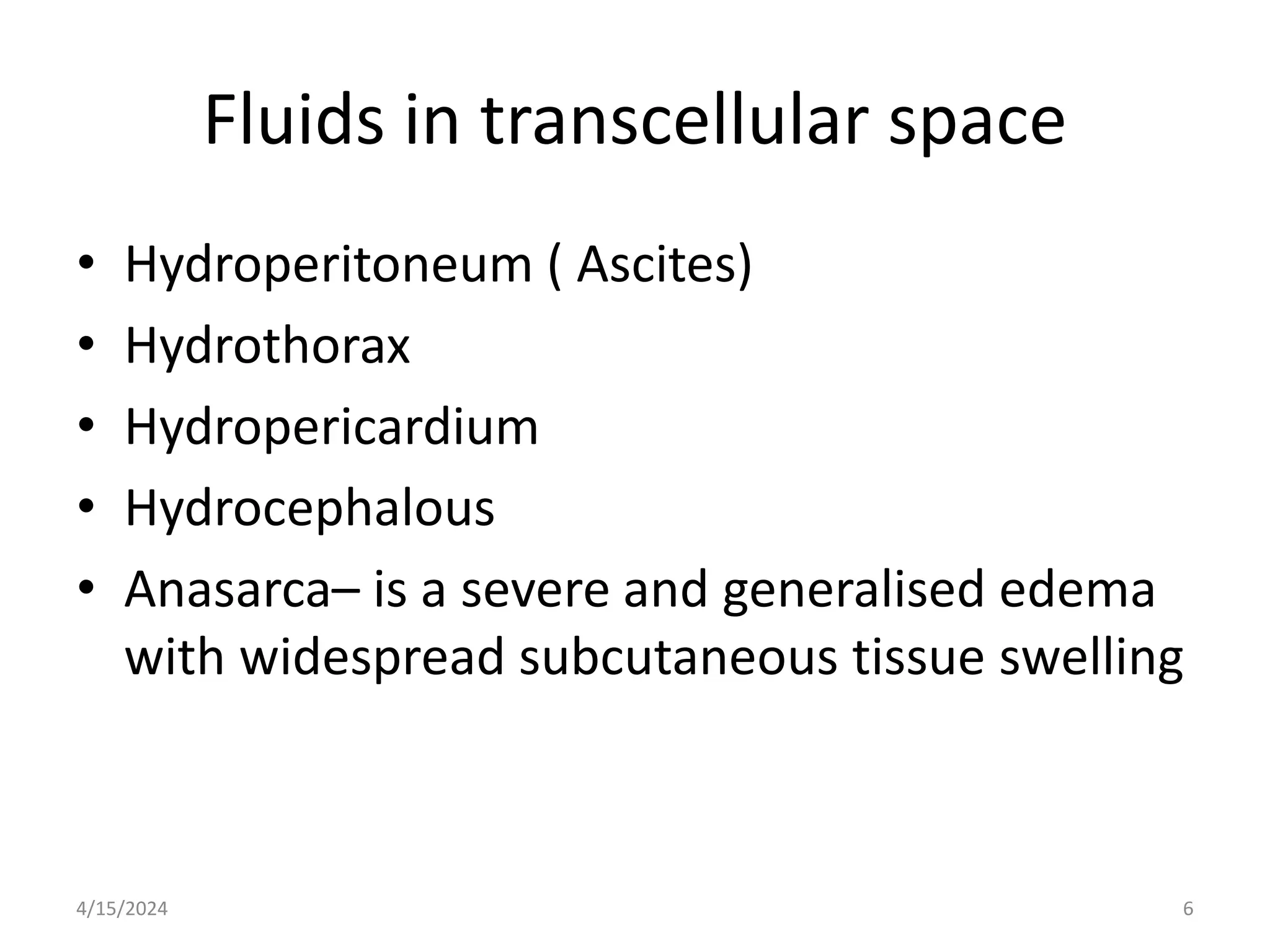 edema and shock Definition, pathogenesis and morphology | PPTX