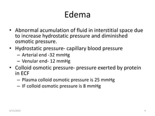 edema and shock Definition, pathogenesis and morphology | PPTX